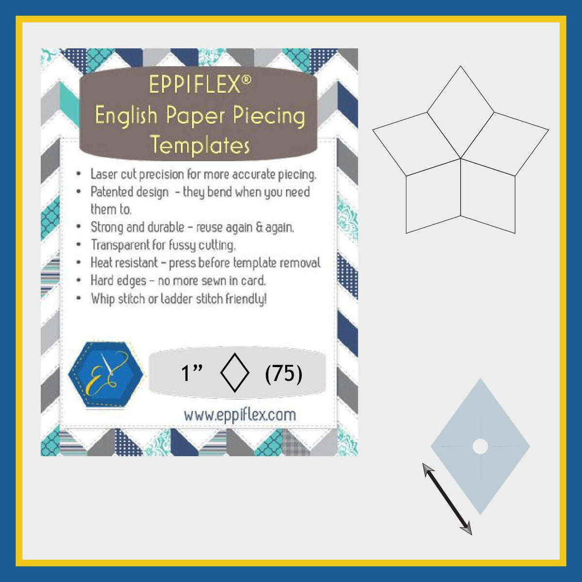 72 degree diamonds ( 5 pointed stars) – Eppiflex EPP Templates